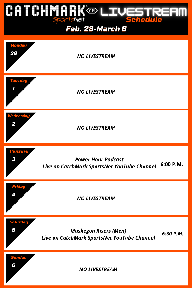 See the CatchMark SportsNet livestream schedule for the week (Feb. 28 ...